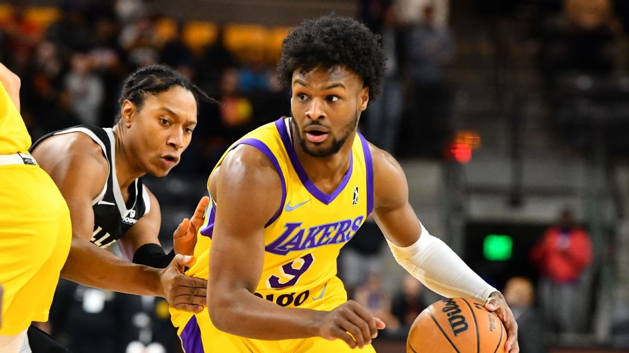 Bronny James scores career-high 30 in G League road debut, showing star potential - Sportsfeed ...