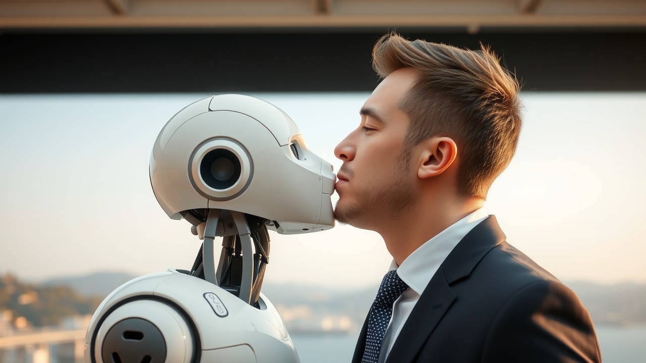Man kisses AI robot and sparks debate over artificial romance ...