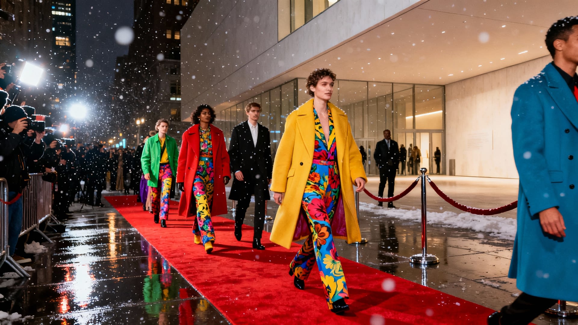 Snowy NYC Whitney Art Party 2026 Red Carpet Goes Wild With Color ...